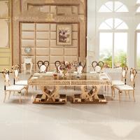 China Rose Golden 244x122x75cm Glass Metal Dining Table With Crystal Pendant for sale
