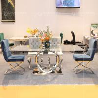 China 200cm Tempered Glass Dining Table for sale