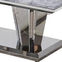 China Small Rectangle 130x90x75cm SS Dining Tables Artifial Grey Marble Top For Kitchen for sale