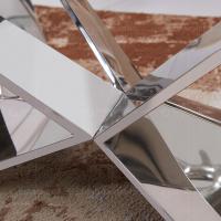 China Height 18inch Glass Top Center Table Modern Stainless Steel Coffee Table for sale