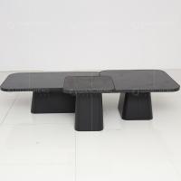 China Three In One 120x60x36cm Square Stone Top Coffee Table Wrought Iron Square Table for sale