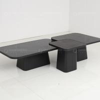 China Three In One 120x60x36cm Square Stone Top Coffee Table Wrought Iron Square Table for sale