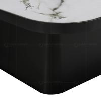 China Three In One 120x60x36cm Square Stone Top Coffee Table Wrought Iron Square Table for sale