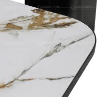 China Three In One 120x60x36cm Square Stone Top Coffee Table Wrought Iron Square Table for sale