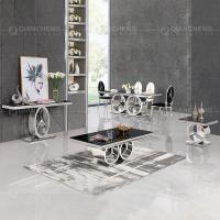 China 130x70x45cm Black Glass Top Coffee Table For Living Room Long Lasting Wear for sale