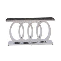 China Brown Marble Top 201 304 SS Console Table Furniture for Living Room for sale