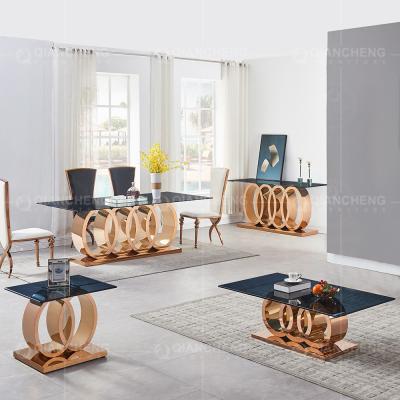 China Brown Marble Top 201 304 SS Console Table Furniture for Living Room for sale