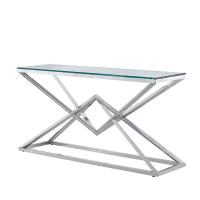 China Clear Glass 151x40x75.5cm Stainless Steel Console Table French Style Console Table for sale