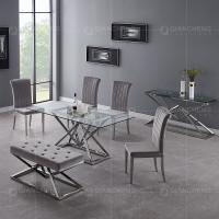 China Clear Glass 151x40x75.5cm Stainless Steel Console Table French Style Console Table for sale