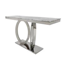 China Stable 20mm SS Console Table European Style Grey Marble Top for sale