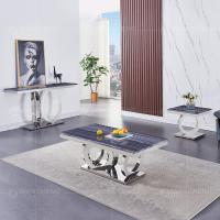 China Stable 20mm SS Console Table European Style Grey Marble Top for sale