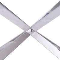 China Qiancheng Glass Transparent Console Table Mirrored Chrome Stainless Steel Sofa Table for sale
