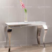 China Qiancheng Marble Top SS Console Table 63x18x34inch Smooth Edge for sale