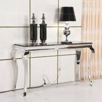 China Qiancheng Marble Top SS Console Table 63x18x34inch Smooth Edge for sale