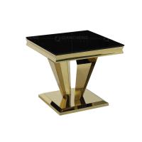 China Mirror Silver 60cmx60cmx55cm Stainless Steel Side Tables Marble Top Square Shape for sale
