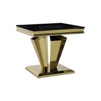 China Mirror Silver 60cmx60cmx55cm Stainless Steel Side Tables Marble Top Square Shape for sale