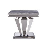 China Mirror Silver 60cmx60cmx55cm Stainless Steel Side Tables Marble Top Square Shape for sale