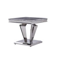 China Mirror Silver 60cmx60cmx55cm Stainless Steel Side Tables Marble Top Square Shape for sale