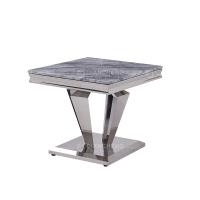 China Mirror Silver 60cmx60cmx55cm Stainless Steel Side Tables Marble Top Square Shape for sale