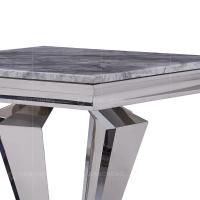 China Mirror Silver 60cmx60cmx55cm Stainless Steel Side Tables Marble Top Square Shape for sale