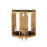 China small round 60cm Furniture Side Table Stainless Steel frame black top for sale