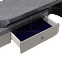 China Popular style Marble Top Metal Frame TV Stand 83kg Polished Grey Color for sale