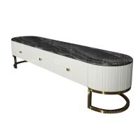 China High Gloss Stainless Steel TV Stand With Drawers Mirror Brushed Finish for sale