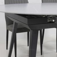 China Round 105kg Extendable Dining Room Table Sets Sintered Stone Dining Table for sale