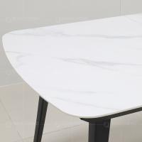 China 1.3CBM SS Steel Furniture White Sintered Stone Surface For 6 Person for sale