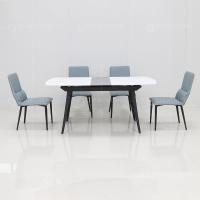 China 1.3CBM SS Steel Furniture White Sintered Stone Surface For 6 Person for sale