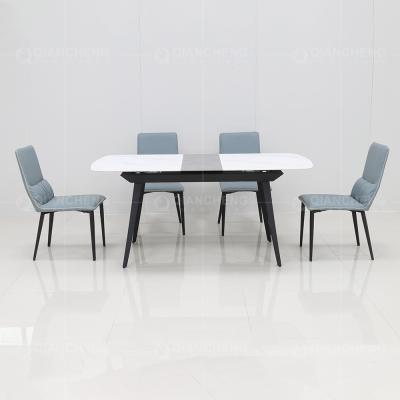 China 1.3CBM SS Steel Furniture White Sintered Stone Surface For 6 Person for sale