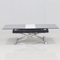 China Rectangular Maxload 200kg SS Steel Furniture Extendable Dining Table Set for sale