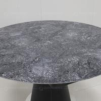China Black Round 100kg Metal Leg Furniture Sintered Stone Extension Dining Table for sale