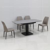 China Extending 1.16CBM Rectangle Dining Table Set Rectangle Sintered Stone top for sale