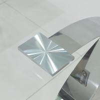 China 0.18m3 Glass SS Coffee Table Chrome Finished 130cm for sale