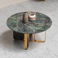China White Round Luxury Custom Marble Dining Table With Stainless Steel Metal Base in Gold for sale