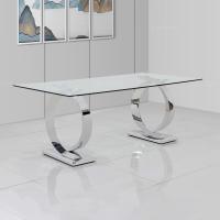 China High Gloss 8 Seater Glass Dining Room Furniture Dinning Table Set for sale