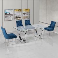 China High Gloss 8 Seater Glass Dining Room Furniture Dinning Table Set for sale