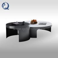 China Stainless Steel Coffee Table Set Brushed Champagne Gold 11mm Sintered Stone On Top for sale