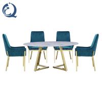 China Marble Top SS Dining Tables With Chairs 60