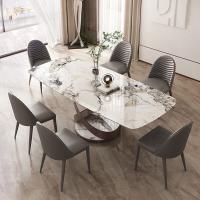 China 0.91m3 Luxury Marble Dining Table Rectangle Top Modern Dining Set for sale