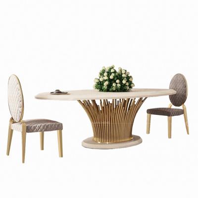 China Faux Marble Luxury Modern Round Accent Dining Table For 6 people for sale