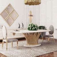 China Faux Marble Luxury Modern Round Accent Dining Table For 6 people for sale