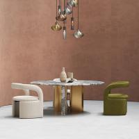 China Living Room SS Steel Furniture Glass Metal Marble Dining Table Metal Legs for sale