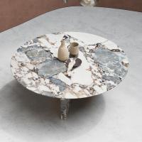 China Living Room SS Steel Furniture Glass Metal Marble Dining Table Metal Legs for sale