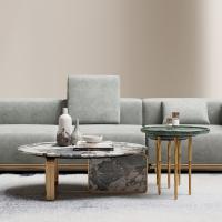 China Home Furniture Living Room Coffee Table Save Space Nature Marble Stainless for sale