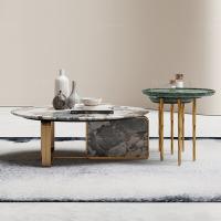 China Home Furniture Living Room Coffee Table Save Space Nature Marble Stainless for sale