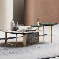China Home Furniture Living Room Coffee Table Save Space Nature Marble Stainless for sale