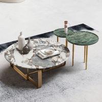 China Home Furniture Living Room Coffee Table Save Space Nature Marble Stainless for sale
