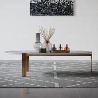 China Luxury SS Coffee Table Tv Stand Natural Ivory White Marble for sale